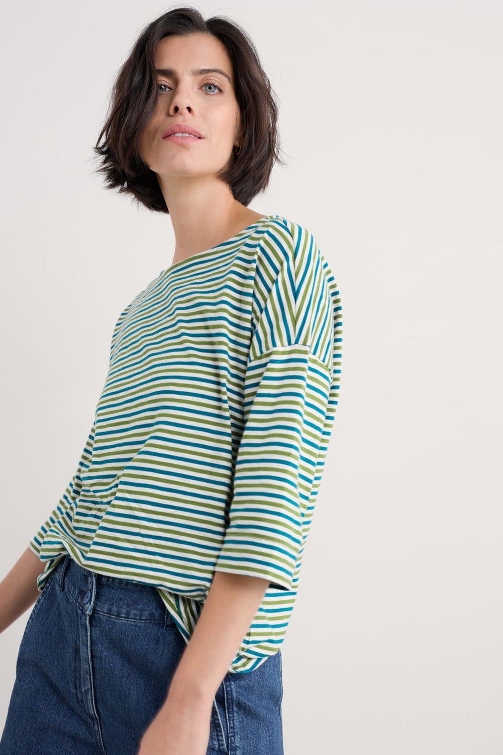 Seasalt Cornwall - ‘Tremayne Quay’ Jersey Top - Pellitras Dark citron ...